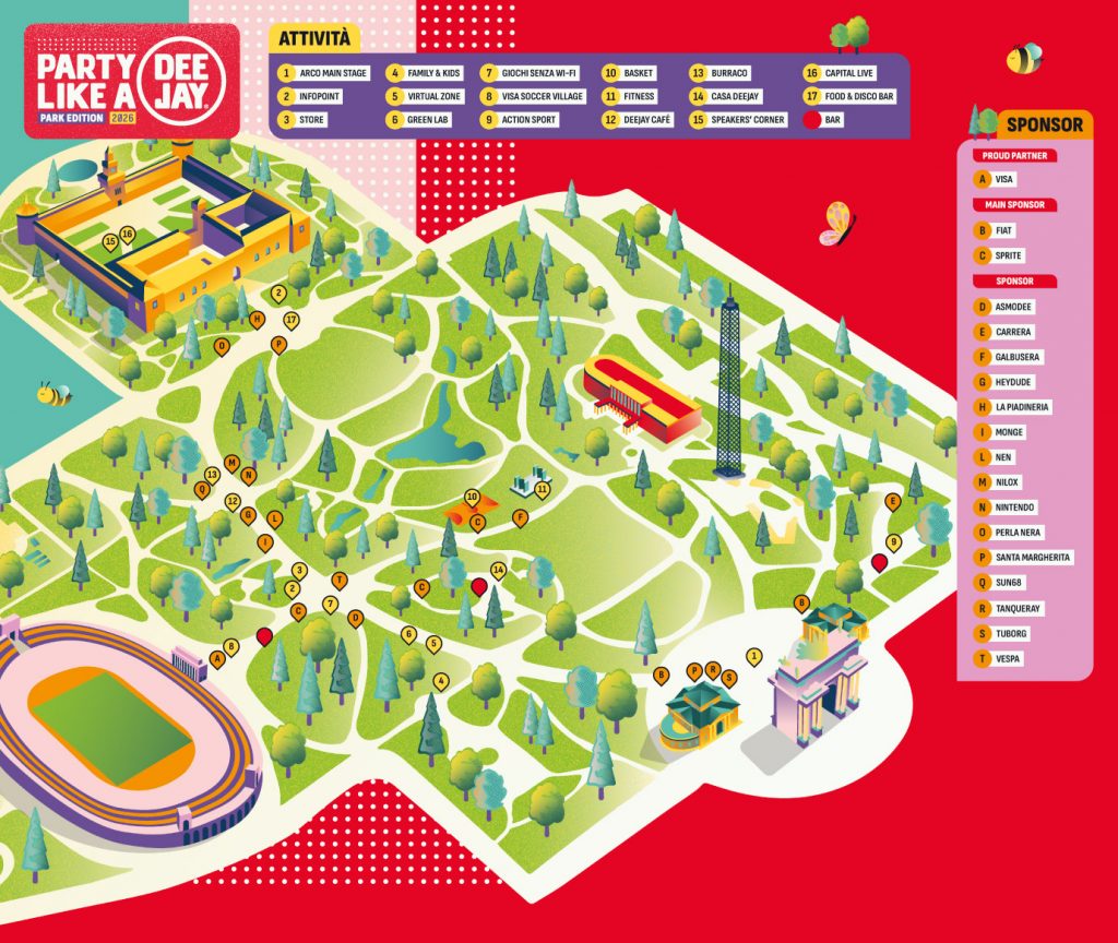 La mappa della festa di Radio Deejay | Radio Deejay
